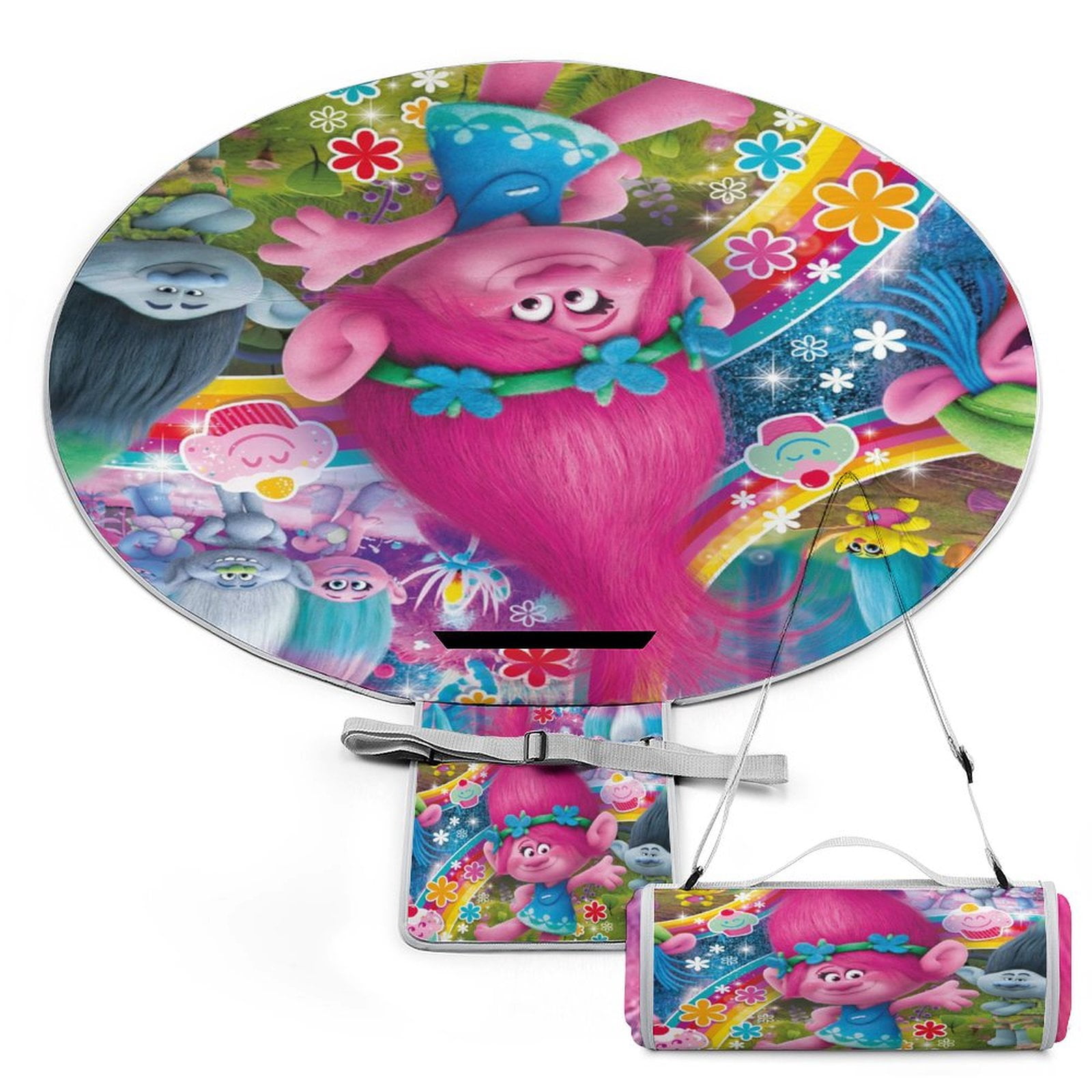 Trolls World Tour Characters Round Picnic Mat Summer Beach Blanket ...