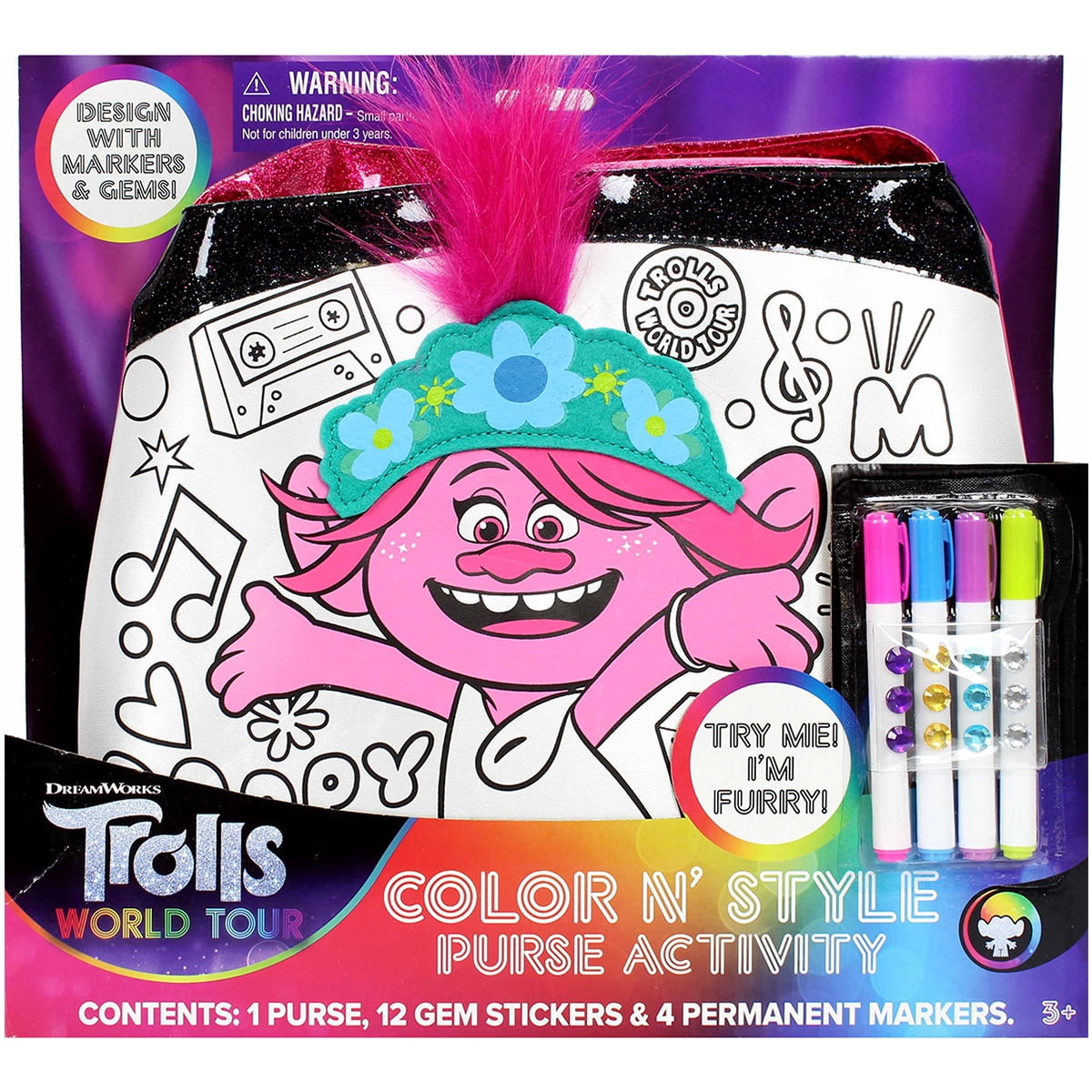 Trolls World Tour Craft Art Coloring Kit & Style Purse Activity Set ...