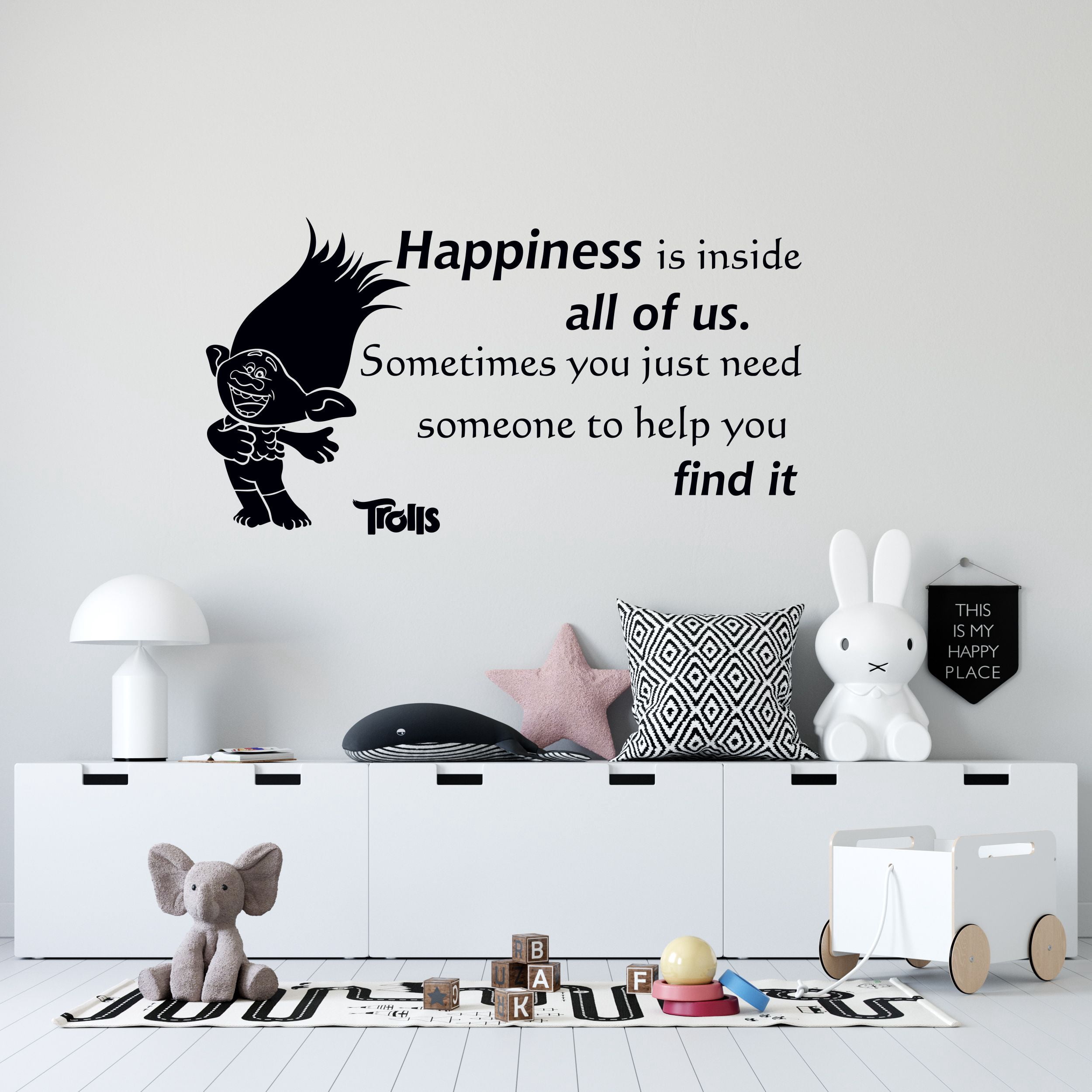 Trolls World Tour Movie Branch Quotes Wall Decal | Happiness Is Inside ...
