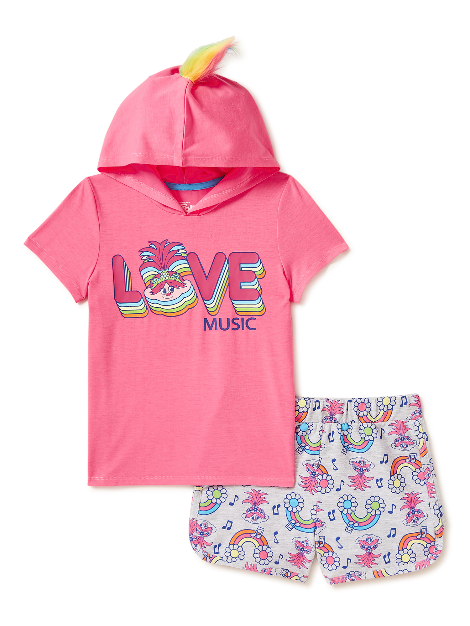 Trolls World Tour Poppy Exclusive Girls Cosplay Hood and Shorts, 2 ...