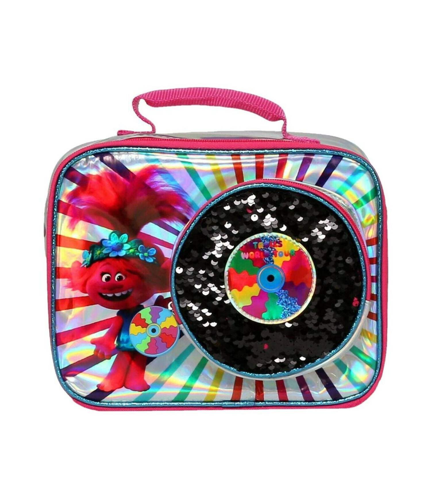 Trolls World Tour Poppy Sequin Record Insulated Lunchbox Lunch Bag ...