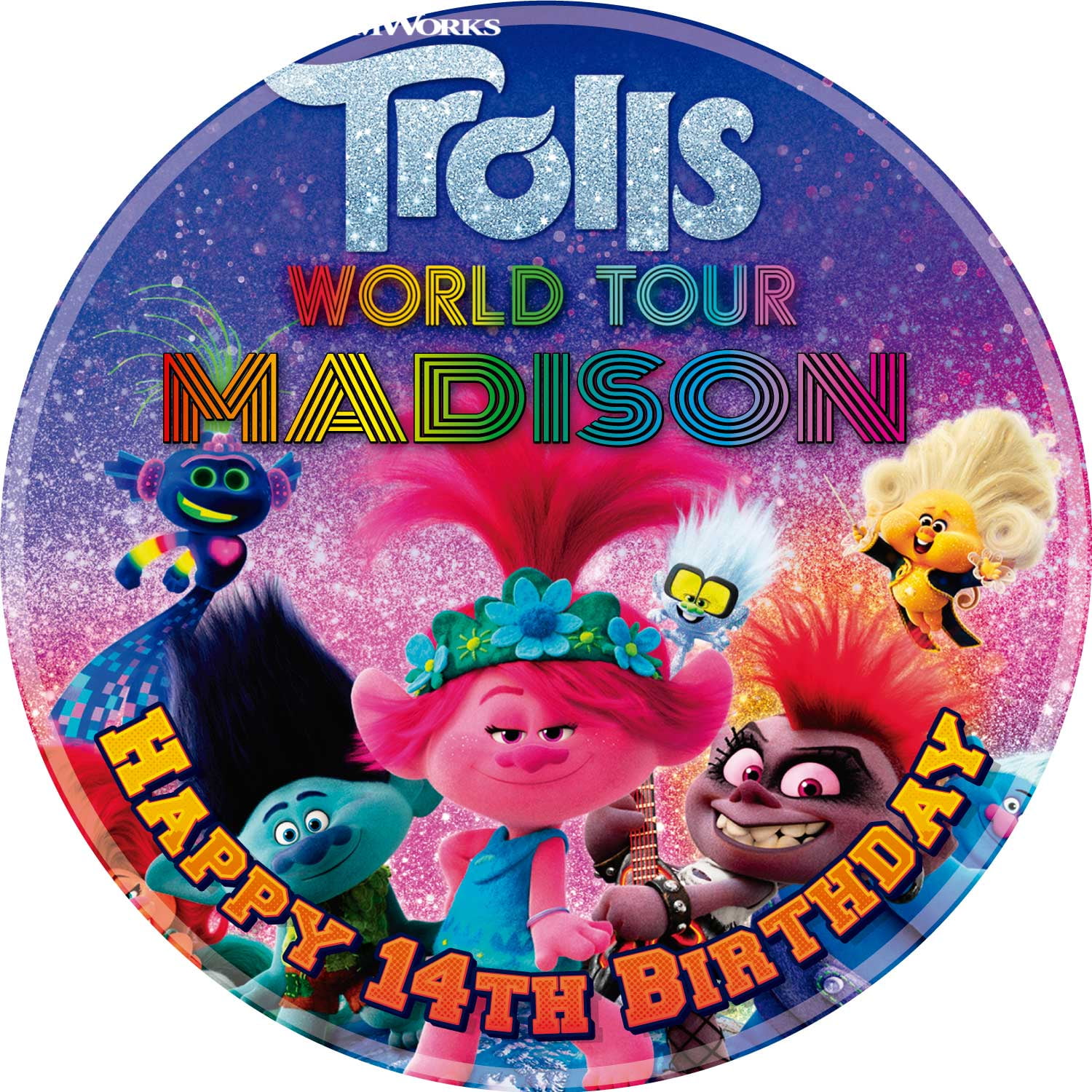 Trolls World Tour R Edible Image Cake Topper Personalized Birthday ...