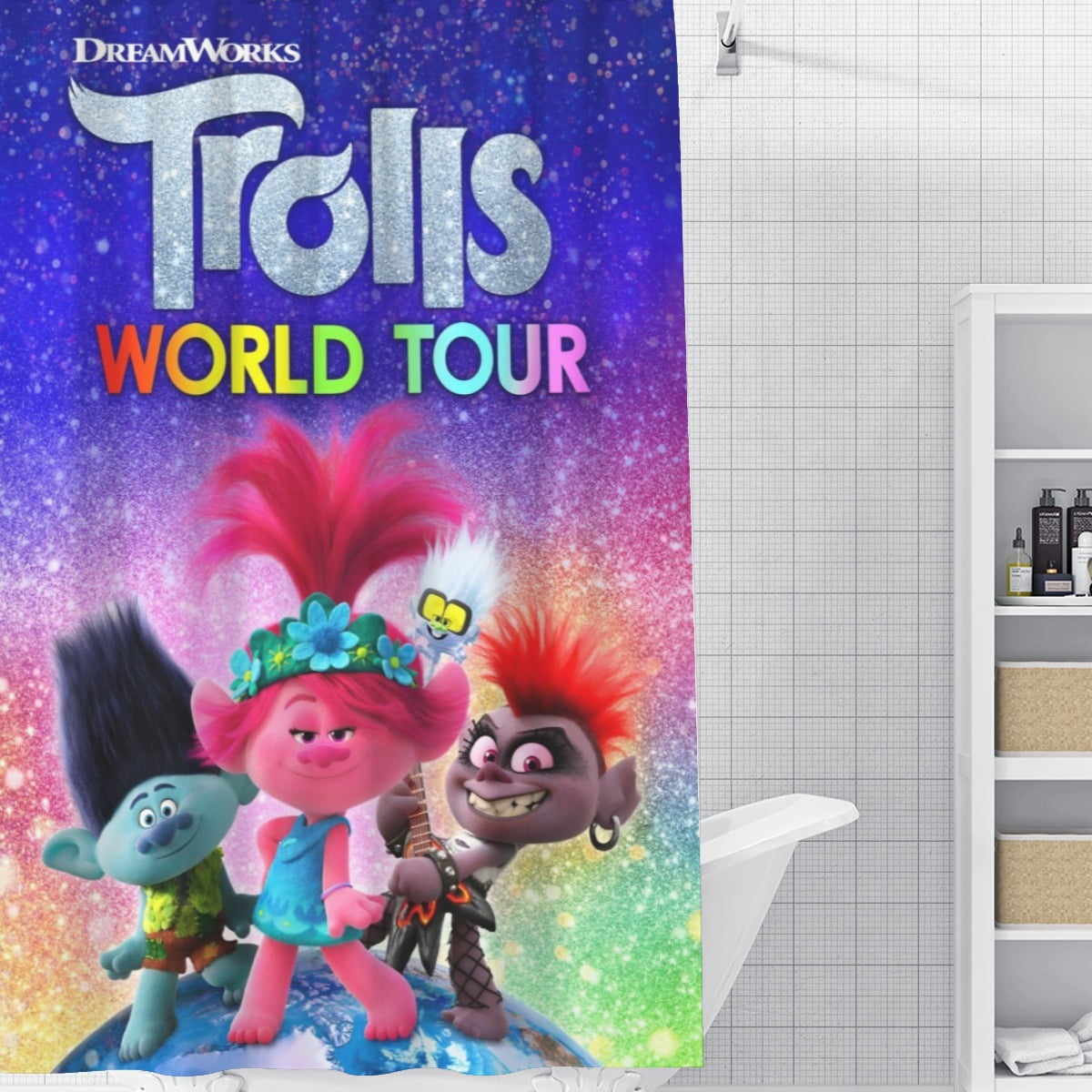 Trolls-theme Bathroom Shower Curtain Home Decor,Bath Curtains Durable ...
