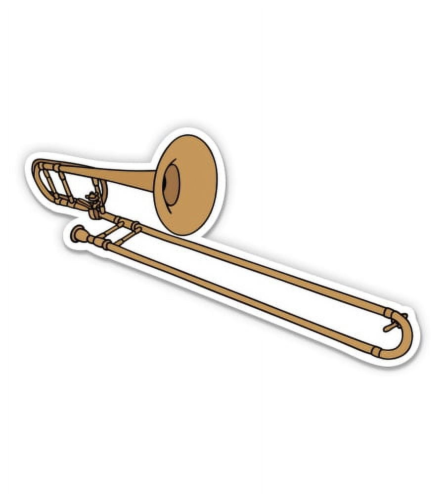 Trombone - 5" Vinyl Sticker - For Car Laptop I-Pad - Waterproof Decal ...
