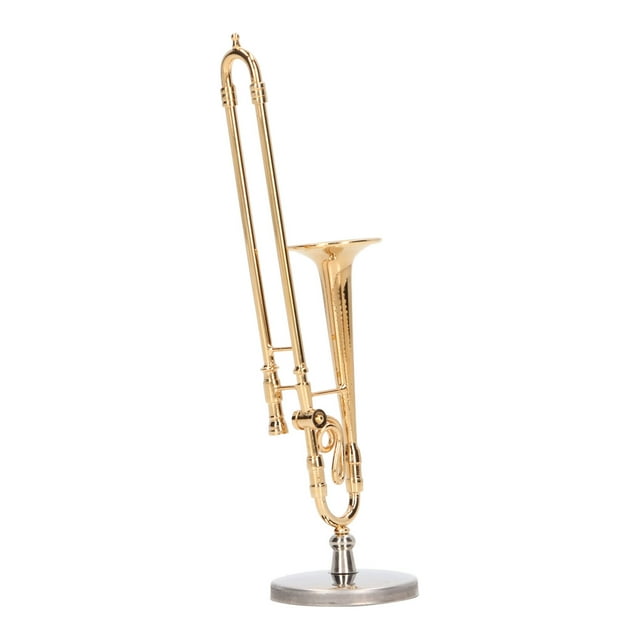 Trombone Model Simulation Brass Gold Plated Miniature Instruments Model ...