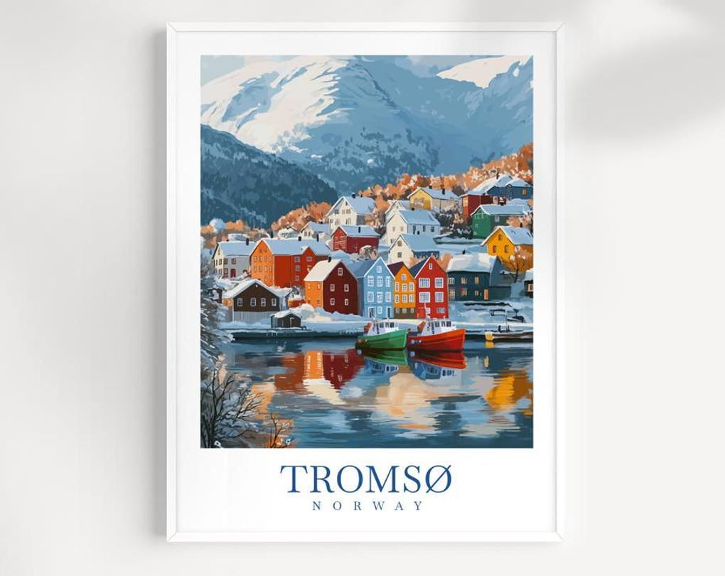 Tromso Art Travel Print Wall Art Norway Wall Hanging Home Décor Tromso ...