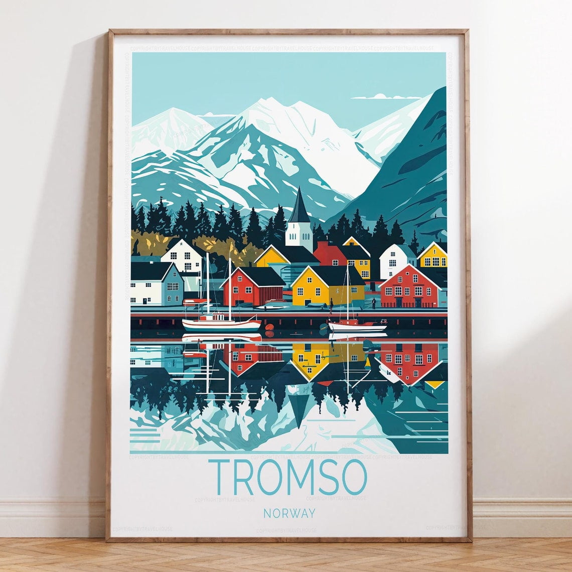 Tromso Norway Travel Poster, Arctic Region Wall Art Print, Tromso ...