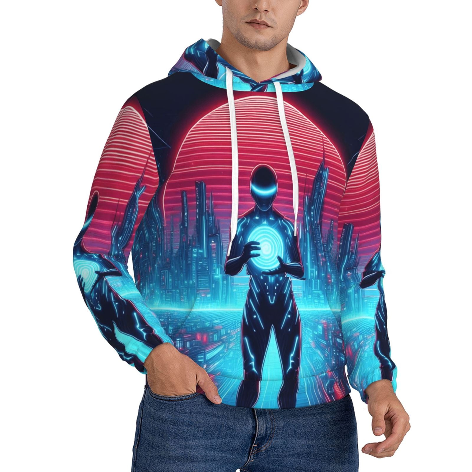 Tron Ares Hoodie Men's Soft Fleece Sweatshirt with Drawstring and ...