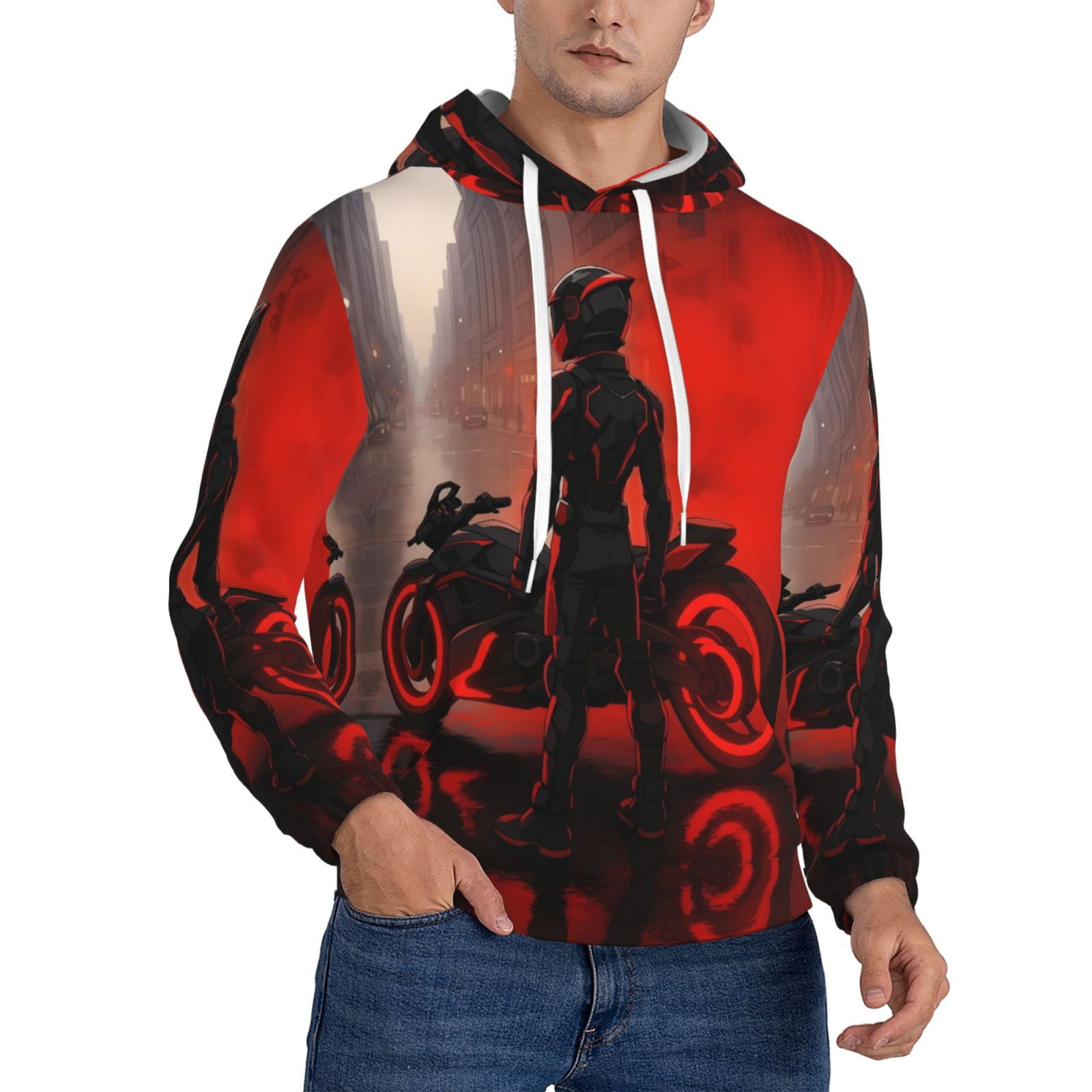 Tron Ares Hoodie Men's Soft Fleece Sweatshirt with Drawstring and ...