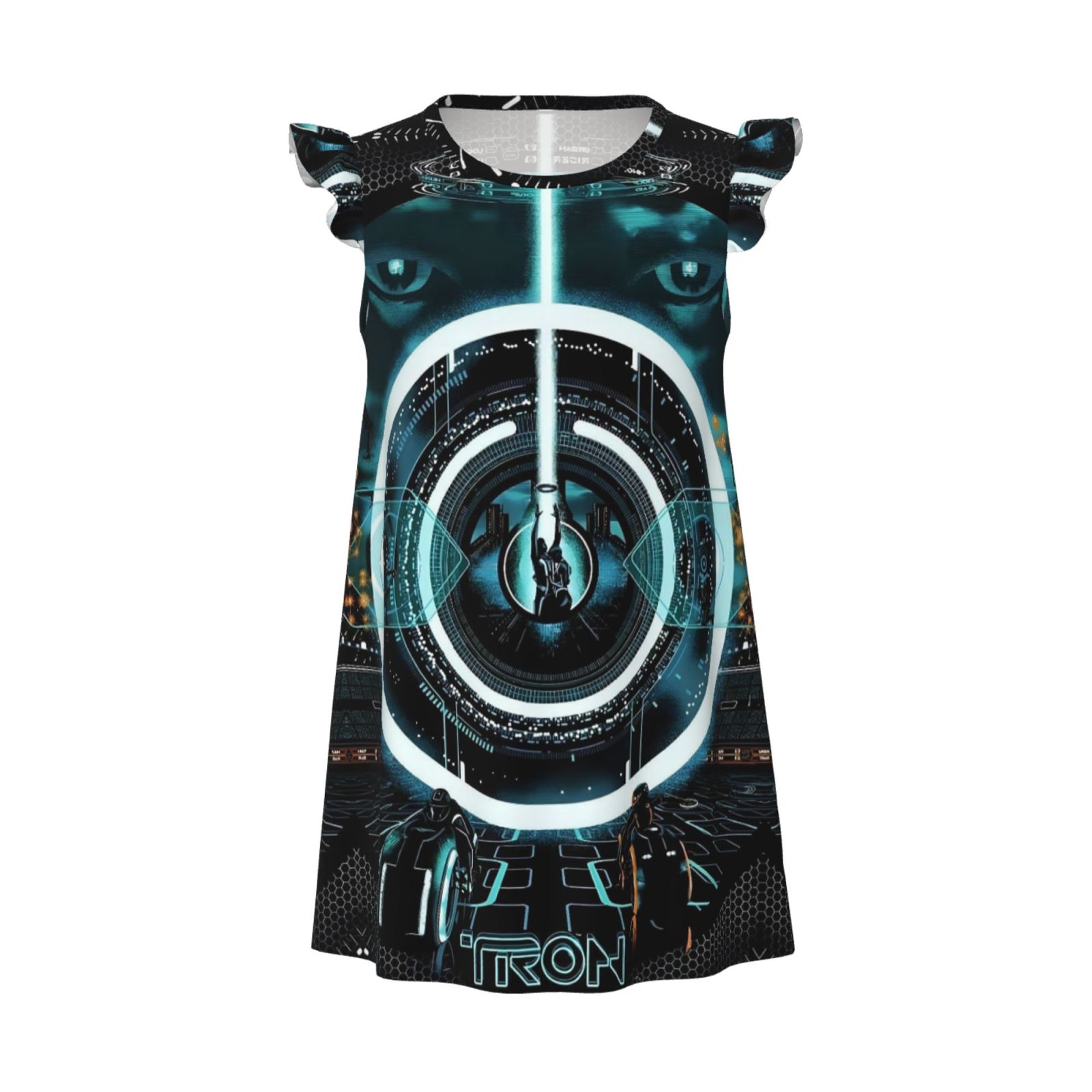 Tron Ares Nightgown Pajamas Dress Little flying sleeve Sleep Dress ...