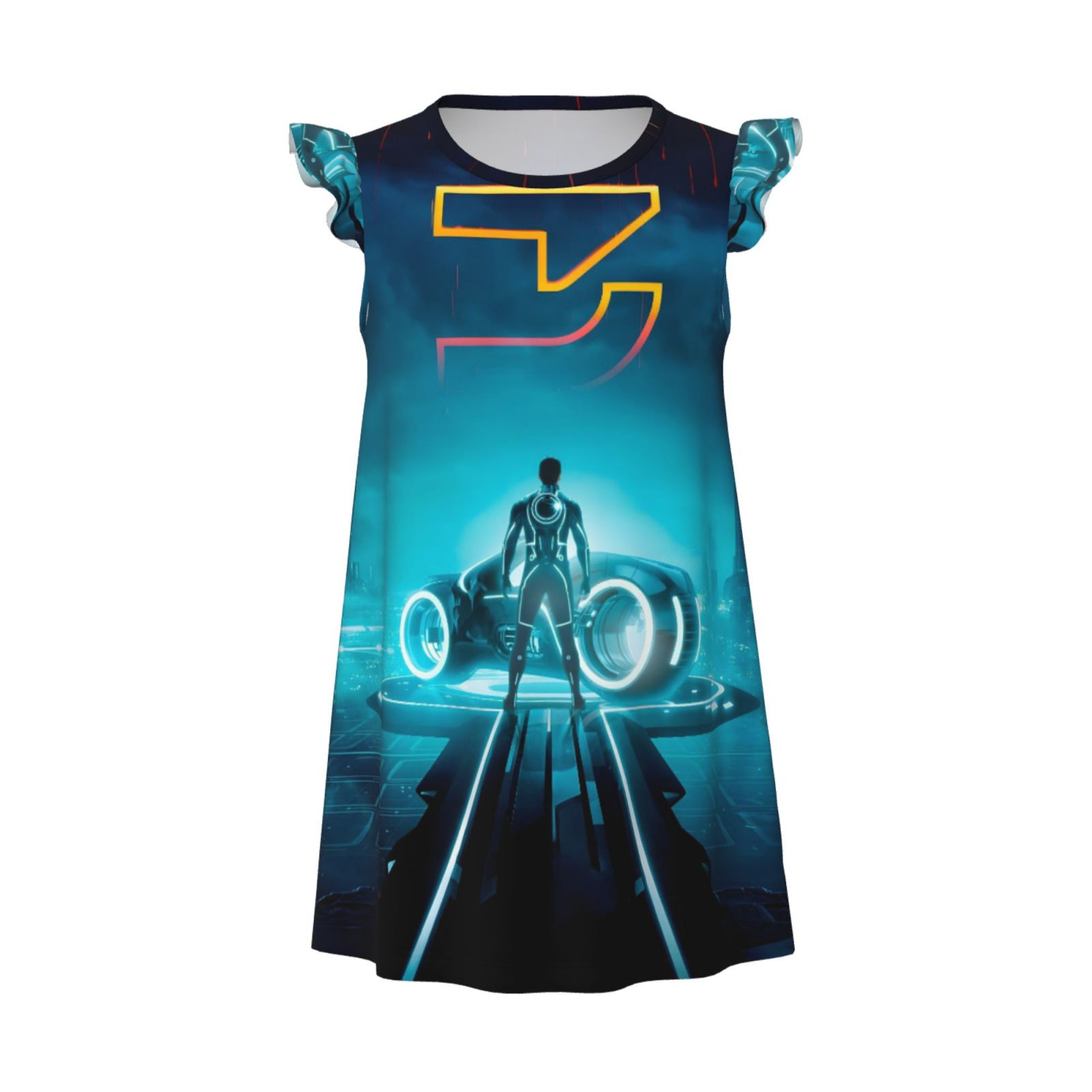 Tron Ares Nightgown Pajamas Dress Short Sleeve Sleep Dress Comfortable ...