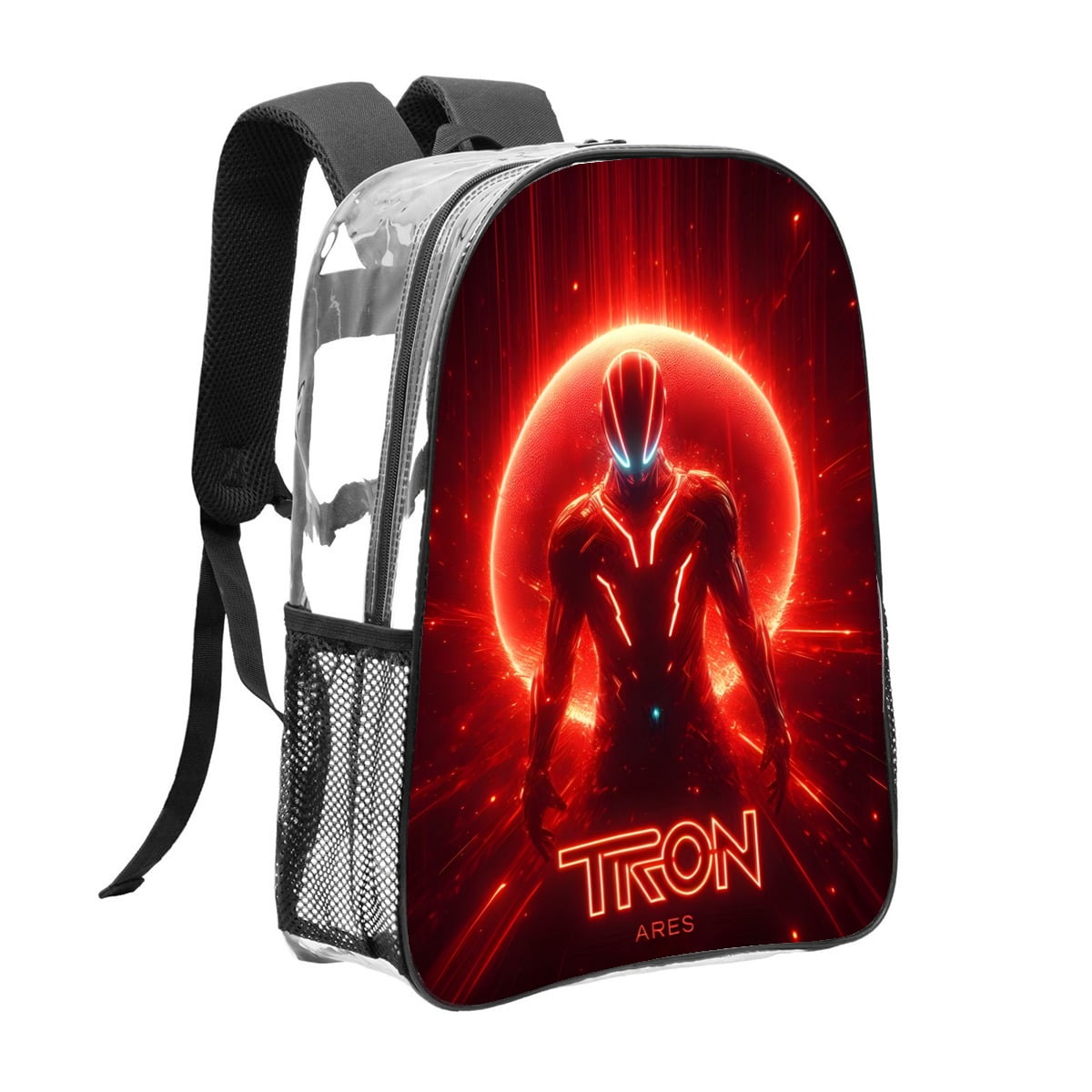 Tron Ares Pattern Transparent Backpack Lightweight And fashionable ...