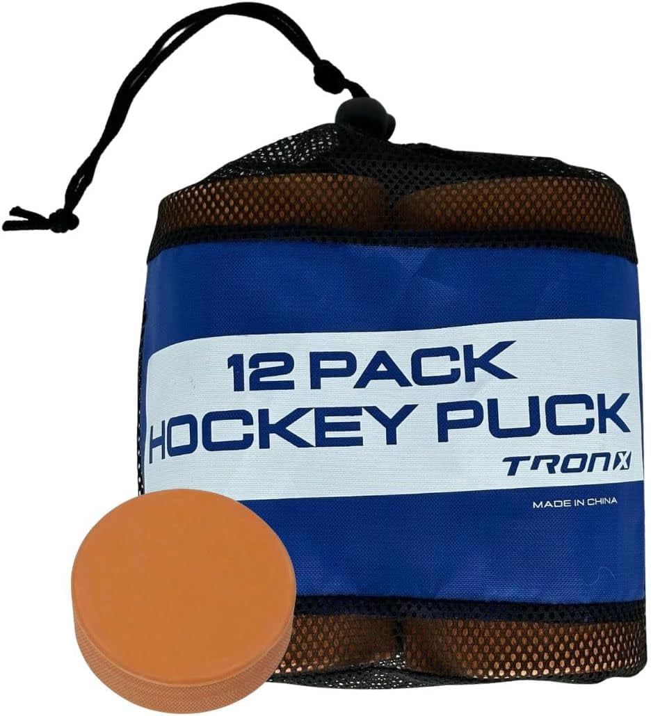 TronX Weighted Ice Hockey Pucks | 6 and 12 Packs | Orange Weighted ...