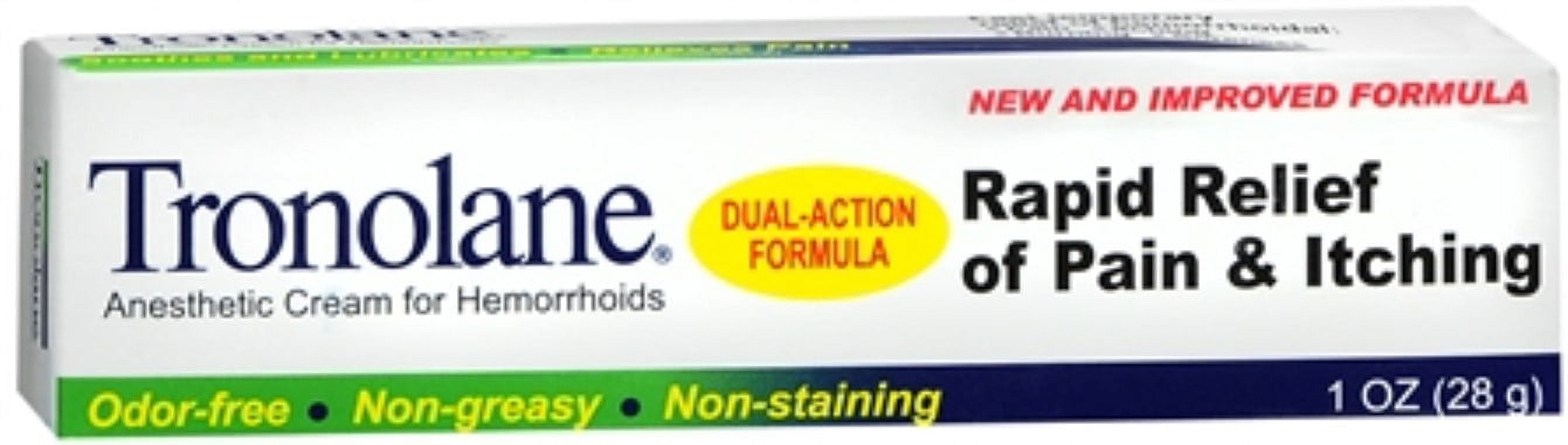 Tronolane Anesthetic Hemorrhoid Cream, 1oz - Fast Pain Relief, External ...