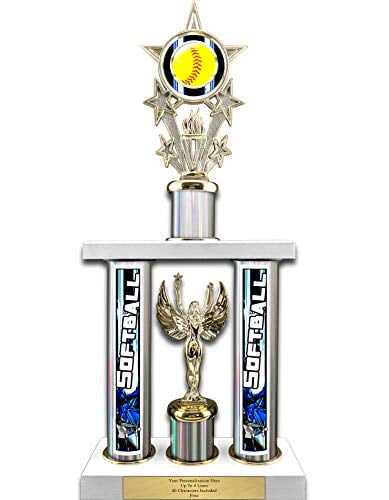Trophy Deals 22" Action Matrix Softball Silver Flute 2 Column Trophy ...