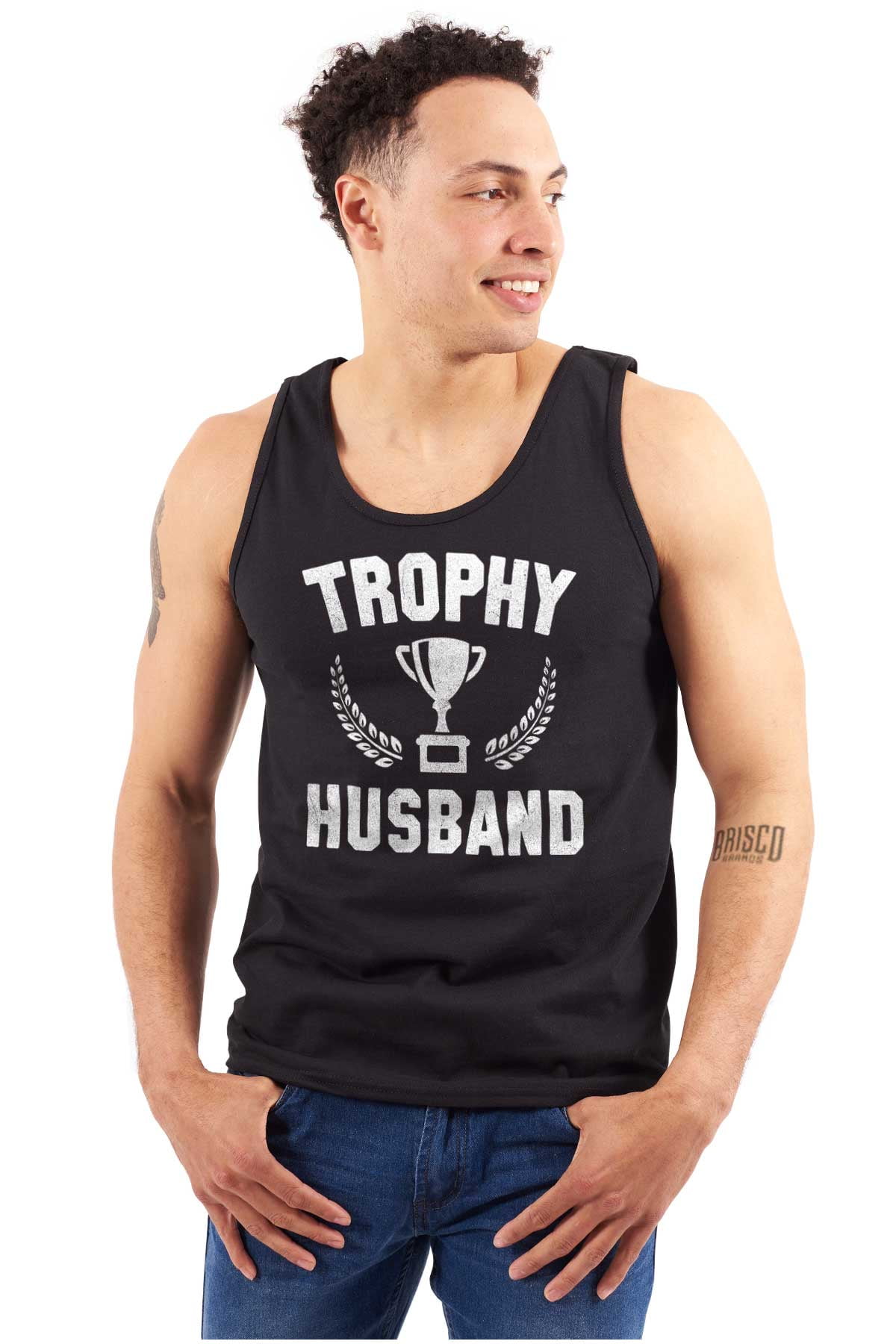 Trophy Husband Best Partner Hubby Tank Top Sleeveless Tee Men Brisco ...