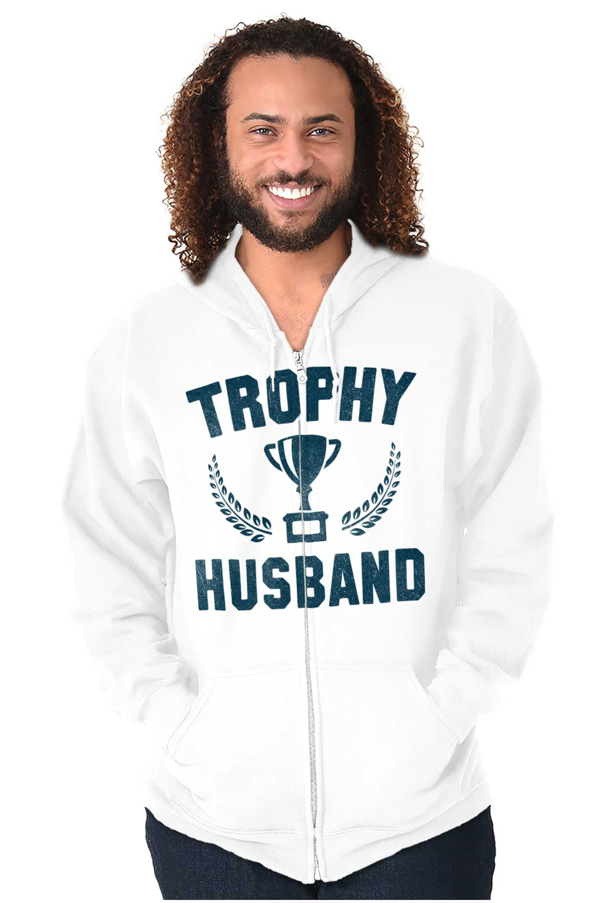 Trophy Husband Best Partner Hubby Zip Hoodie Sweatshirt Men Brisco ...