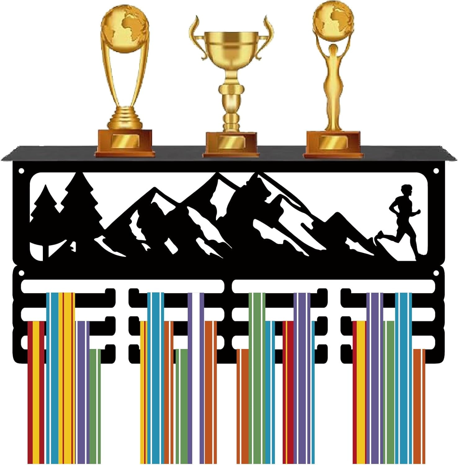 Trophy Medal Display Shelf Sport Medal Holder Display Mountain Iron ...