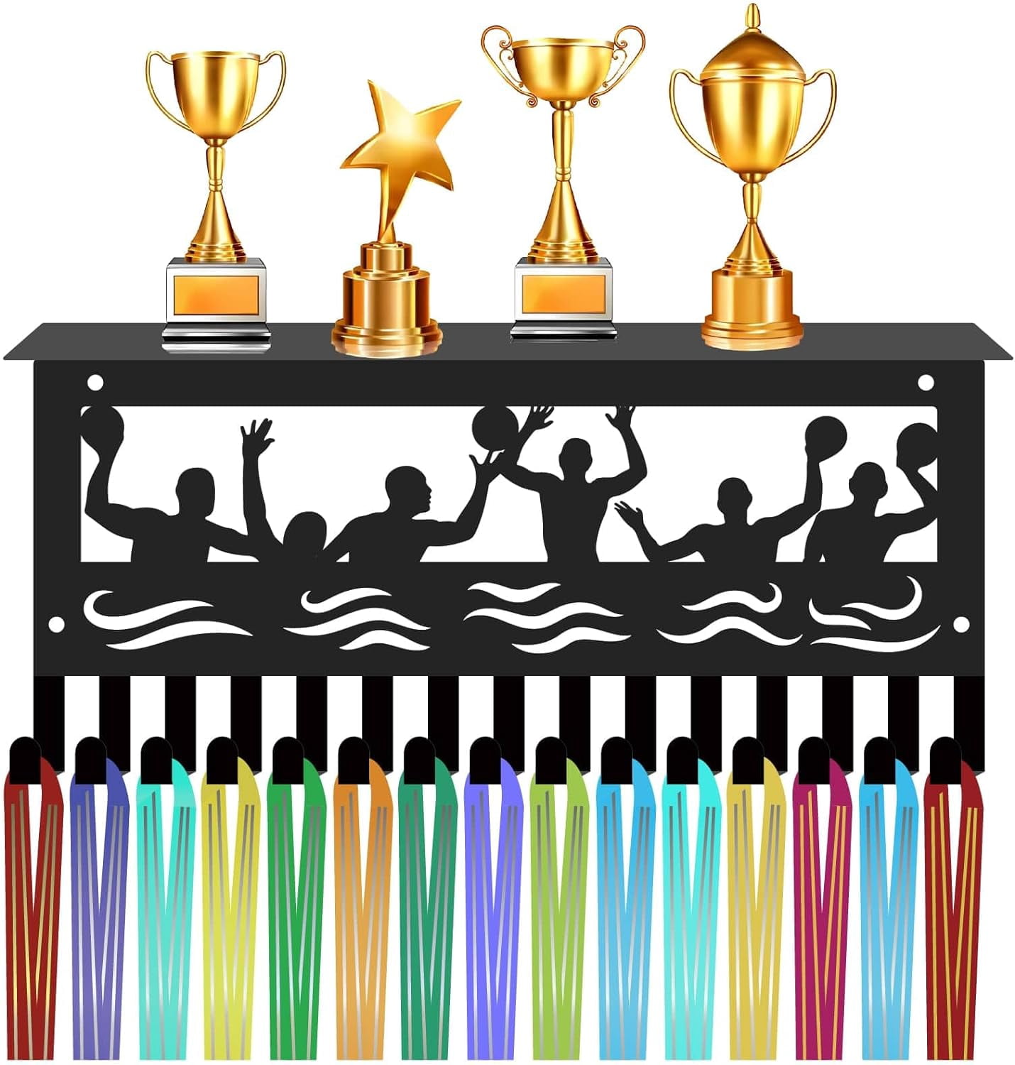 Trophy Medal Hanger Display Medal Holder with Shelf Wall Mount Iron ...
