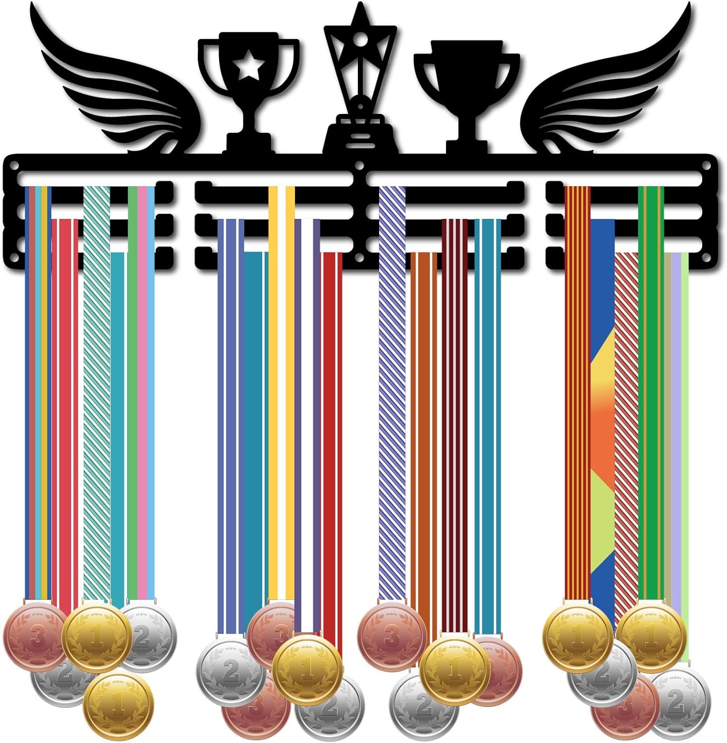 Trophy Medal Hanger Sports Medal Holder Display Award Ribbons Organizer ...