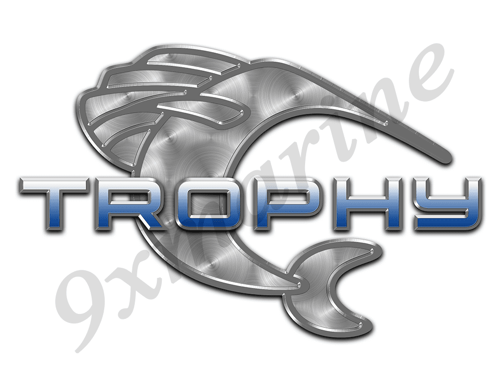 Trophy Remastered Sticker. Brushed Metal Style - 10"x6.5" - Walmart.com