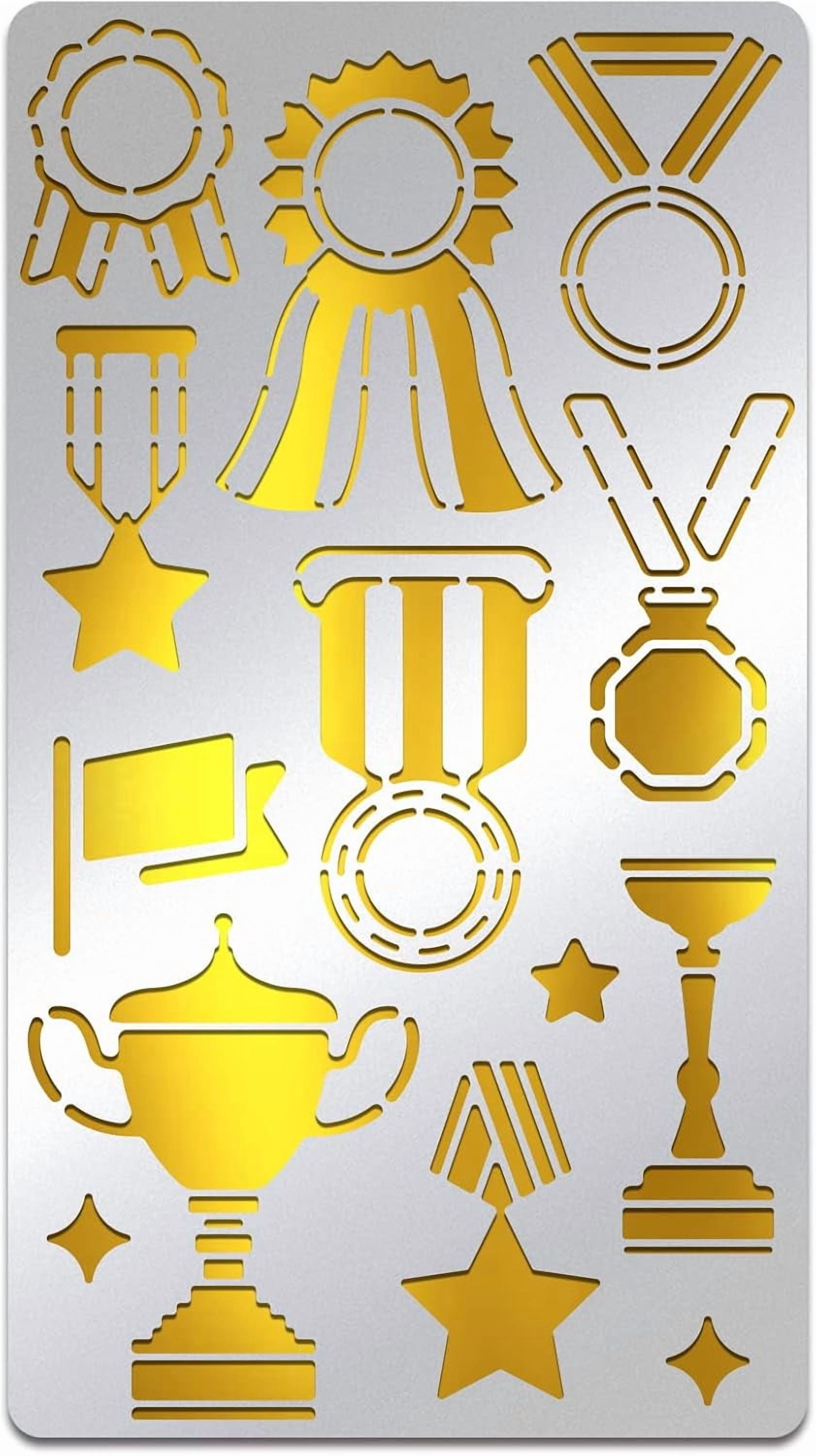 Trophy Stencils 7x4 Inch Medal Badge Drawing Template Metal Stainless ...