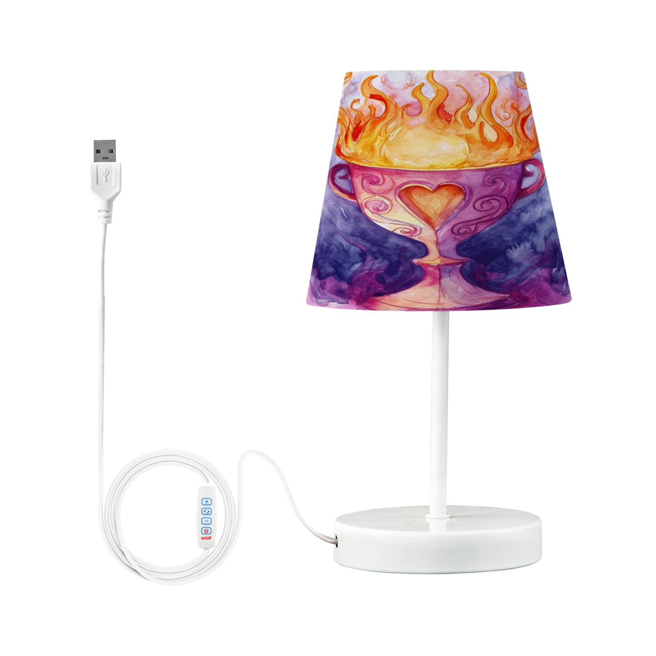 Trophy with Fire Desk Lamp LED Table Nightstand Lamps with 3 Color ...