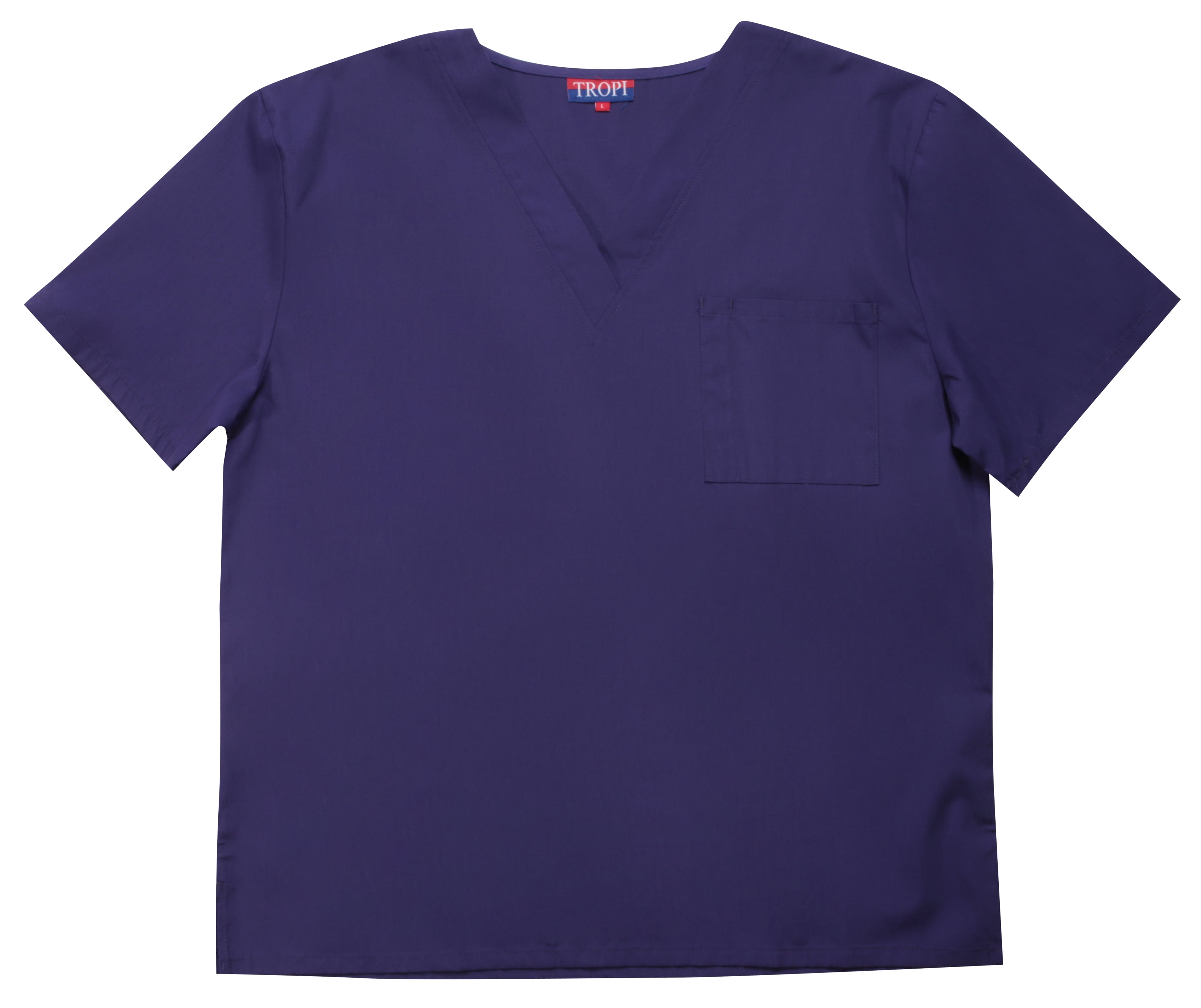 Tropi Men's Scrub Top Uniforms for Men (Large, Grape) - Walmart.com
