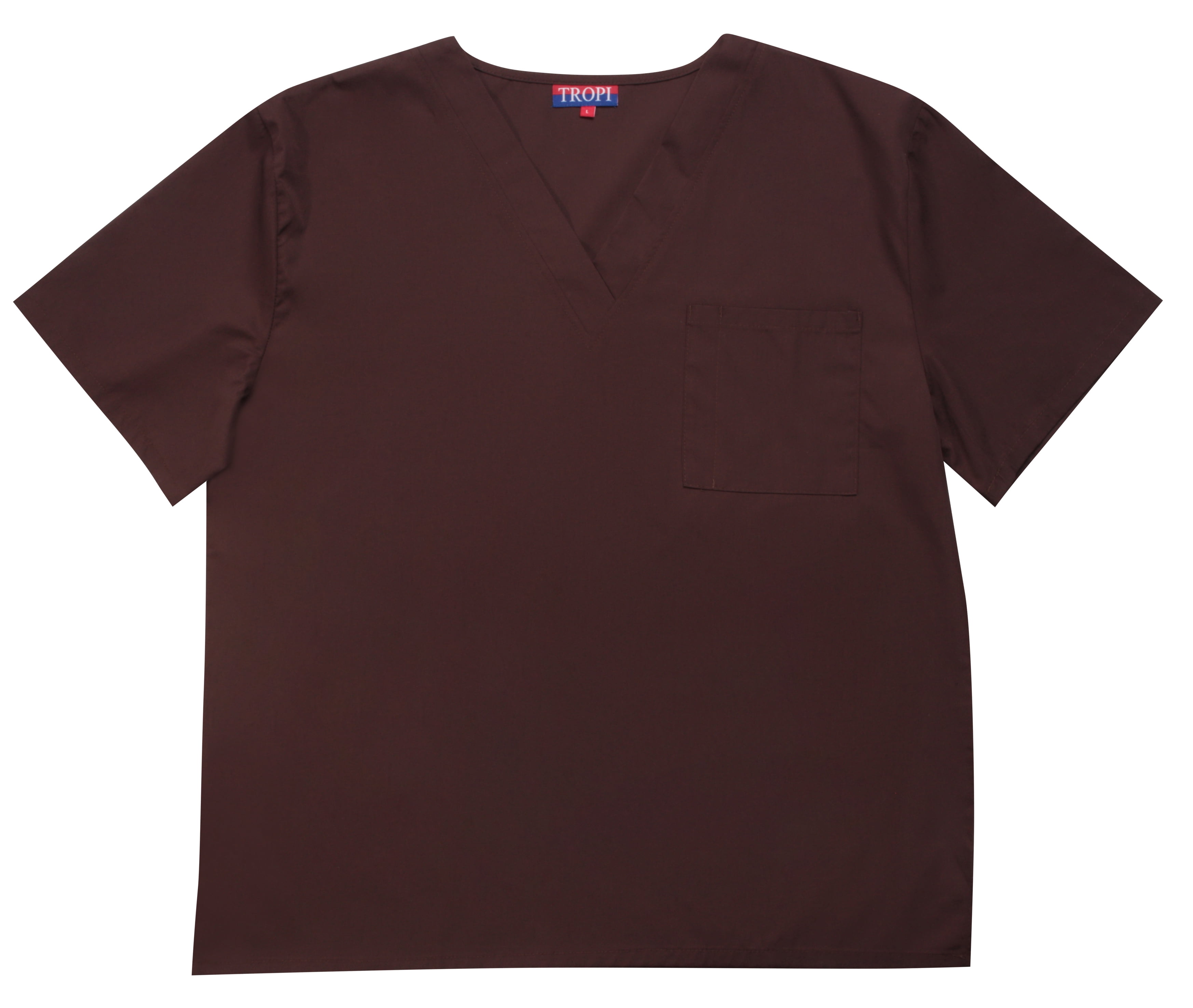 Tropi Men's Scrub Top Uniforms for Men (Small, Brown) - Walmart.com