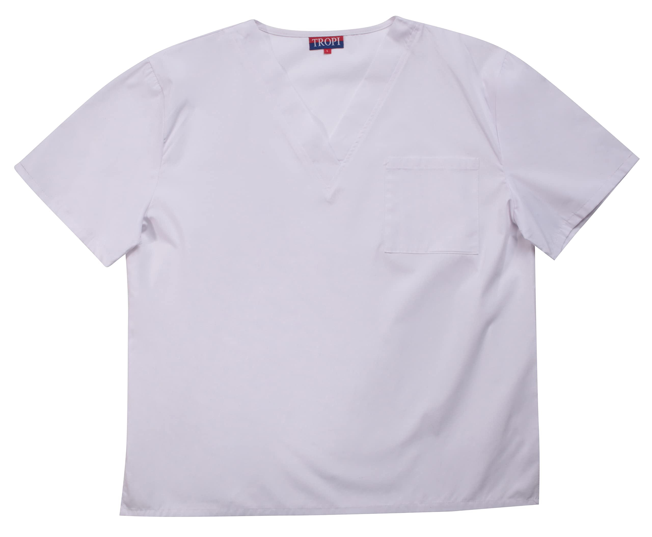 Tropi Men's Scrub Top Uniforms for Men (White, 2X) - Walmart.com