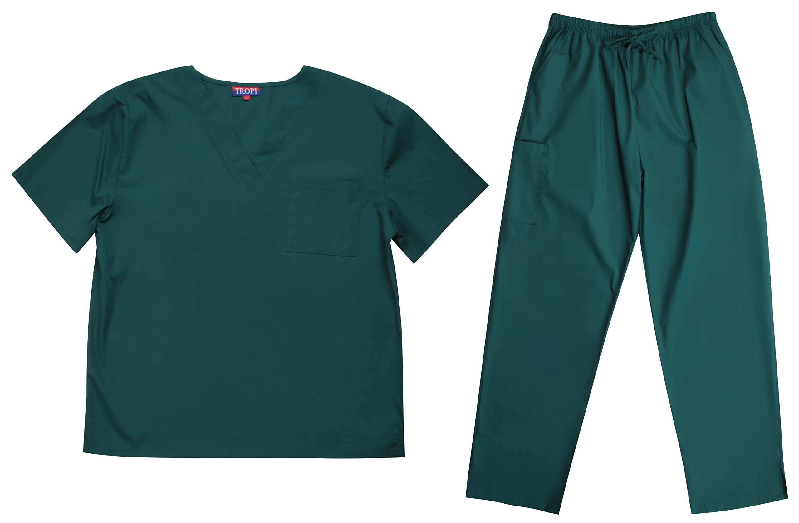 Tropi Mens Scrub Sets - Four Pocket Medical Scrubs Uniform (V-Neck with ...