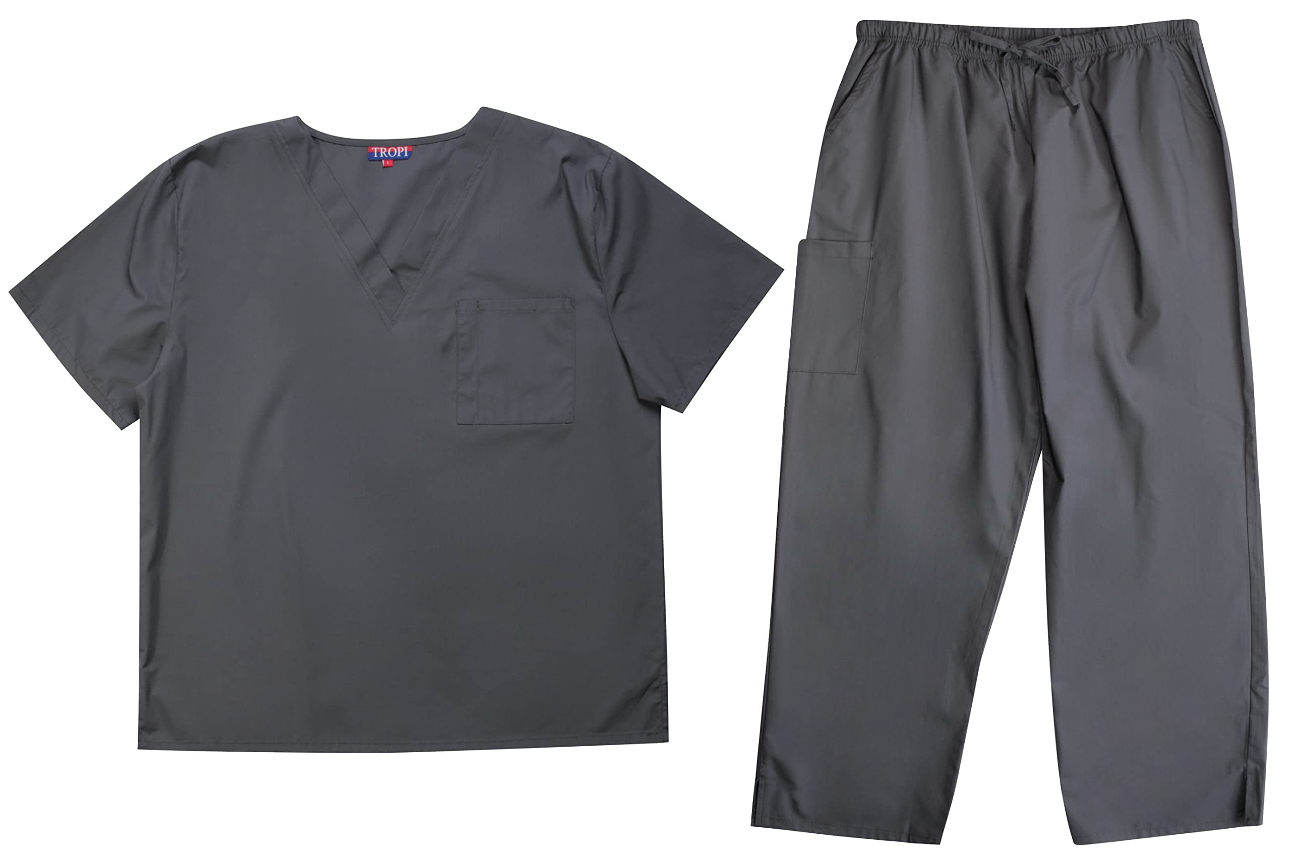 Tropi Mens Scrub Sets - Four Pocket Medical Scrubs Uniform (V-Neck with ...