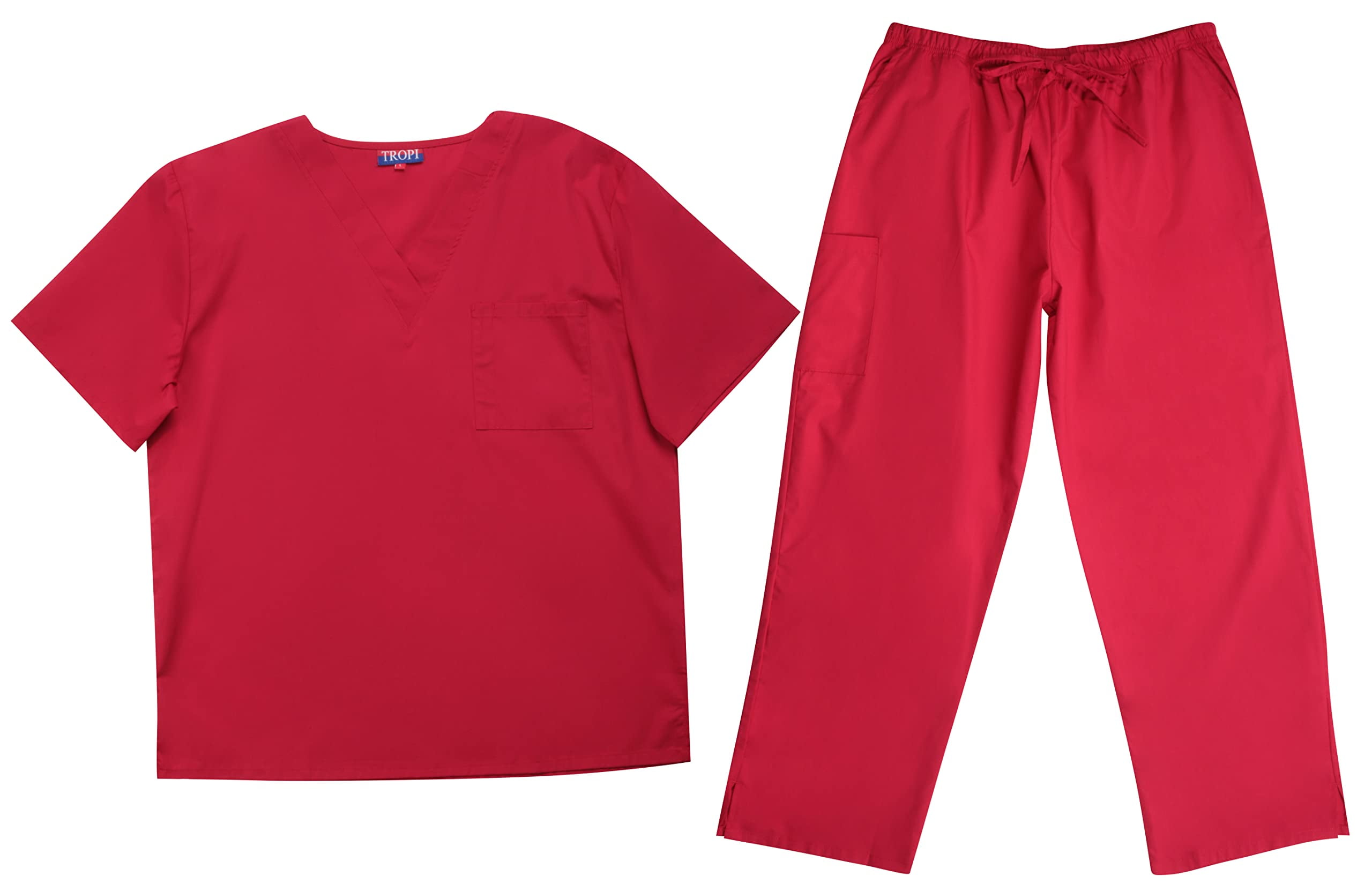 Tropi Mens Scrub Sets - Four Pocket Medical Scrubs Uniform (V-Neck with ...