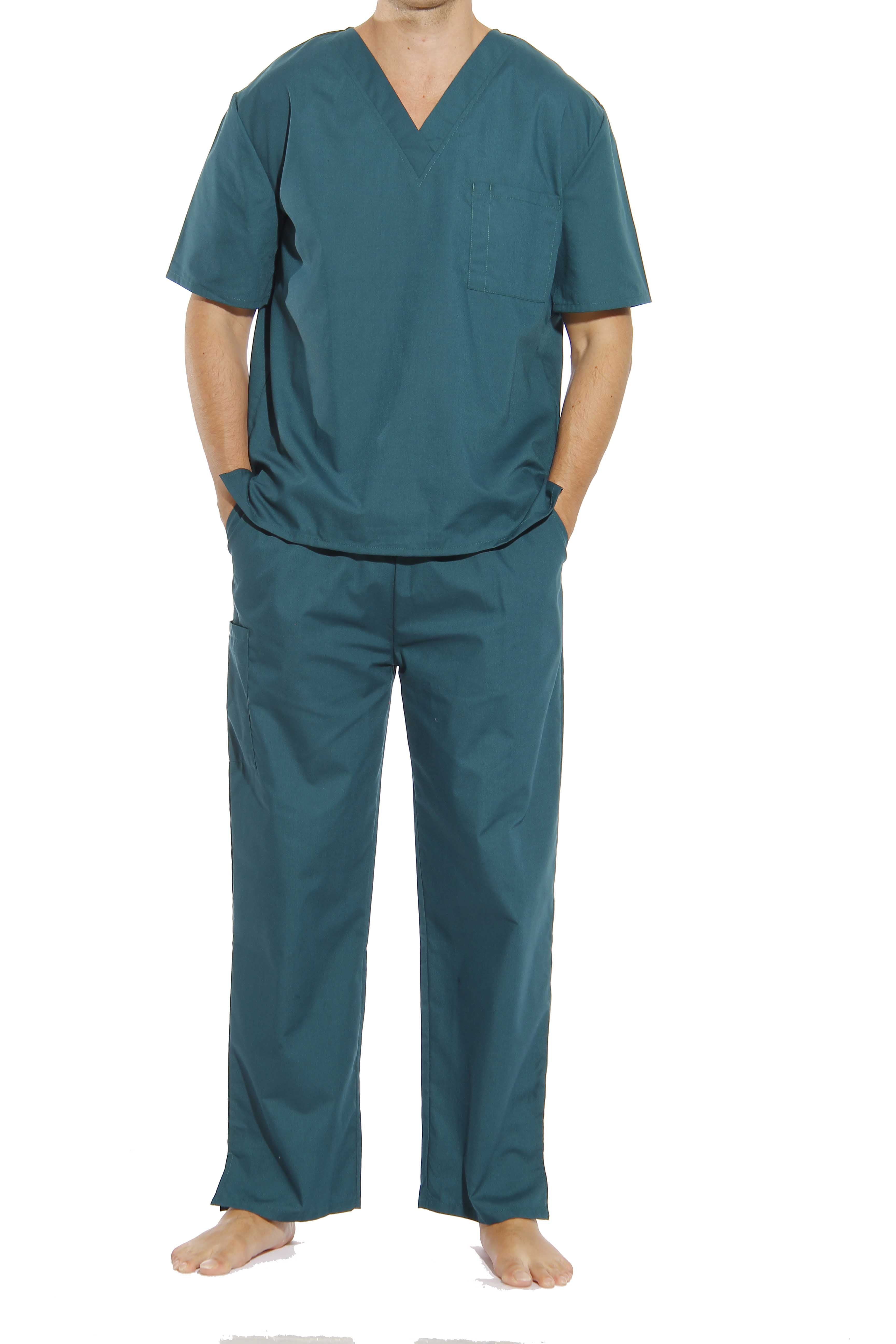 Tropi Unisex Scrub Sets Medical Scrubs Mens Scrubs (Hunter, Small ...