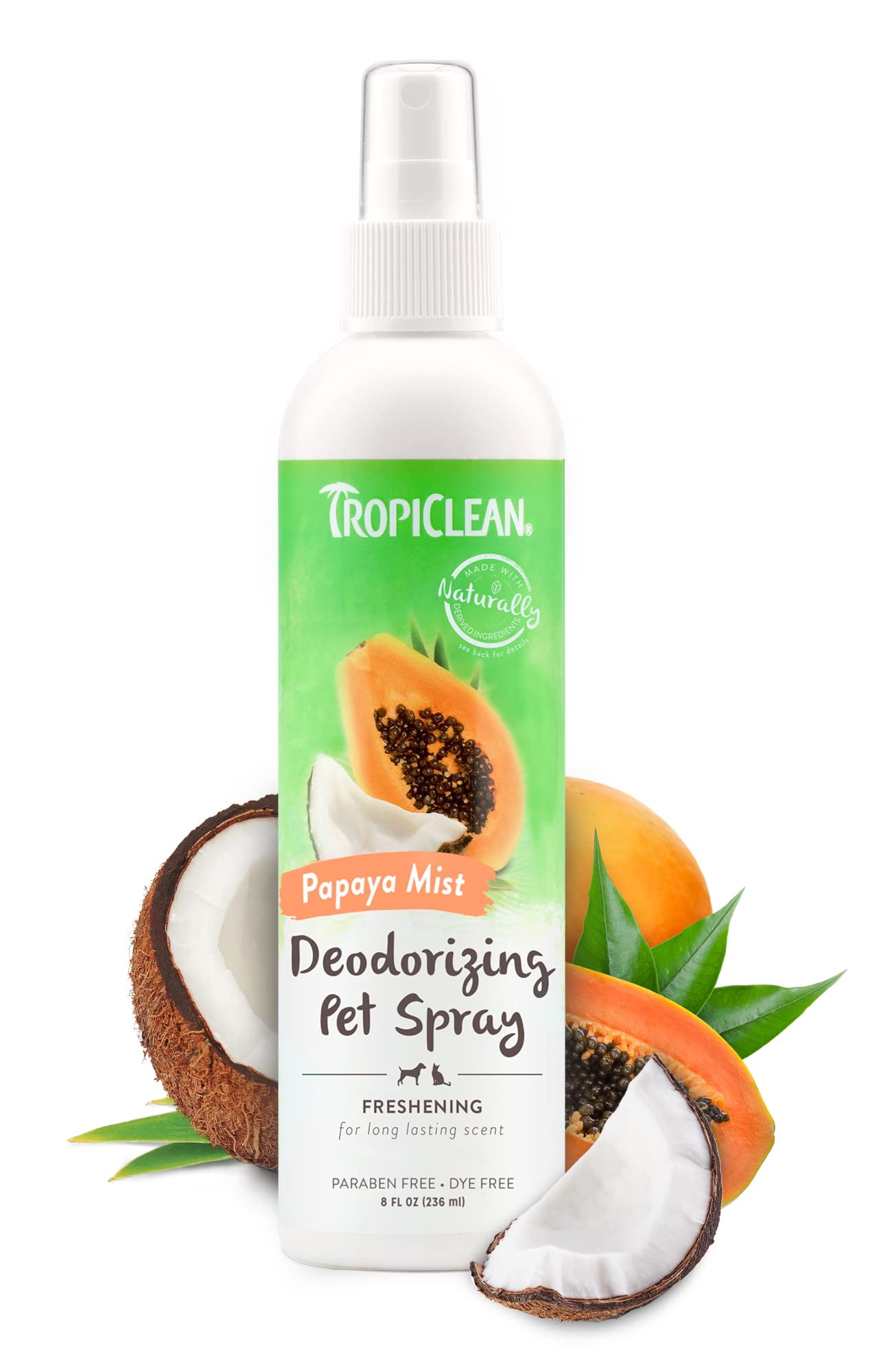 TropiClean Dog Perfume, Long Lasting Papaya Cologne, Deodorizing Spray ...