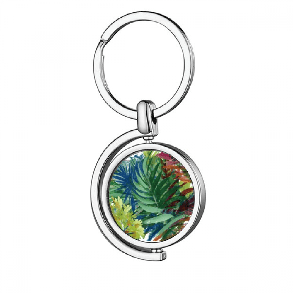Tropic Drawing Art Flower Rotating Keychain Metal Keyring Holder ...