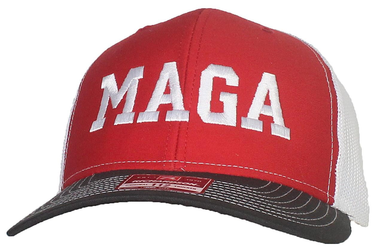 Tropic Hats Adult Embroidered Trump MAGA 6 Panel Trucker Cap W/Snapback ...
