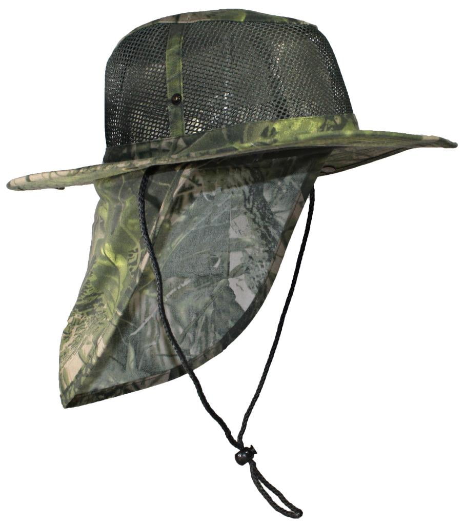 Tropic Hats Summer Wide Brim Mesh Safari/Outback W/Neck Flap & Snap Up ...