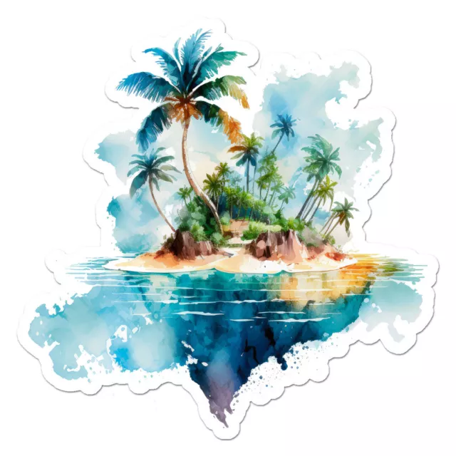 Tropic Island Palm Trees Sticker Phone Decal Water Bottle Stickers Car ...