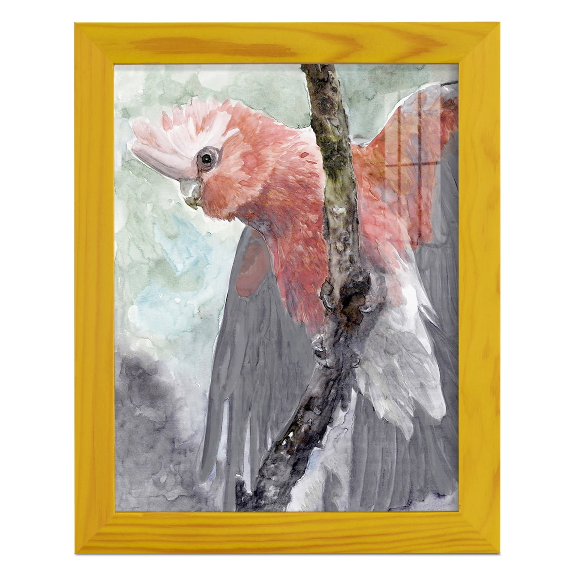 Tropic Parrot II - Framed Print w/glass - Sunflower Yellow - Walmart.com