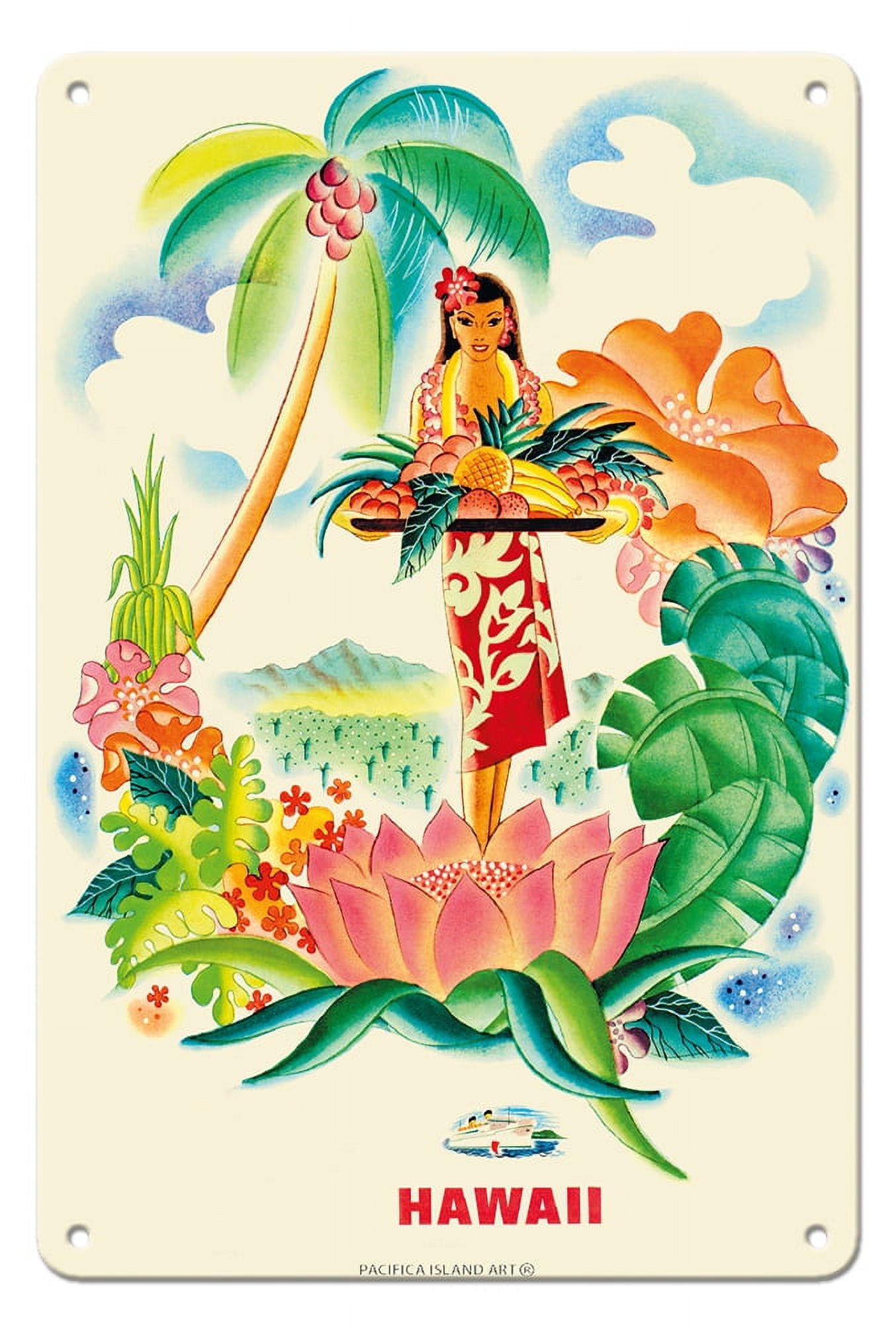 Tropical Abundance - Hawaii - Vintage Ocean Liner Travel Poster by ...