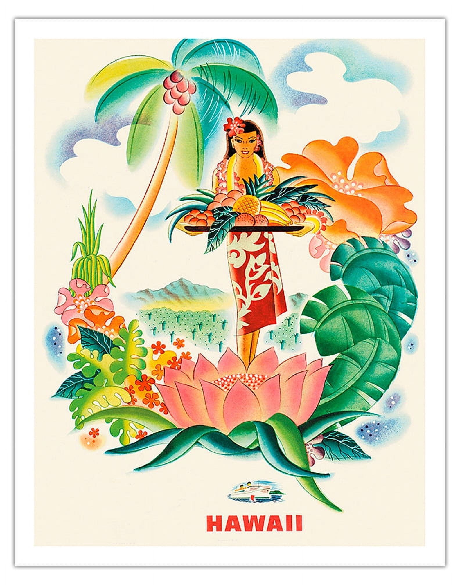 Tropical Abundance - Hawaii - Vintage Ocean Liner Travel Poster by ...