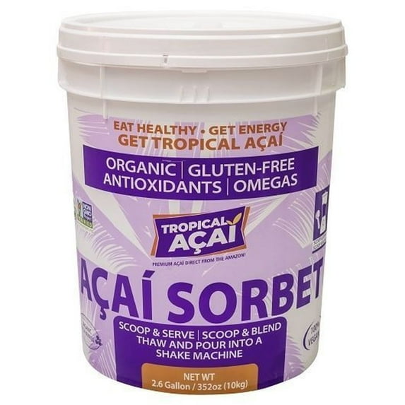 Tropical Acai Organic Acai Sorbet, 2.6 Gallon Bucket - Walmart.com