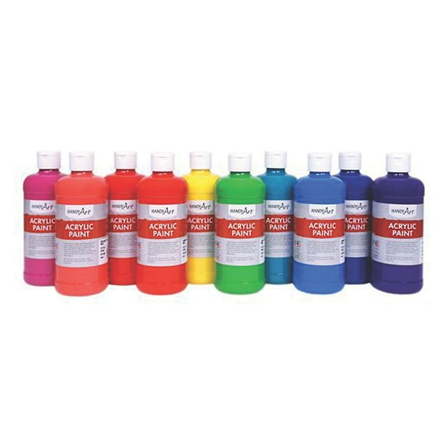 Tropical Acrylic Paint Set-16Oz - Basic Supplies - 10 Pieces - Walmart.com
