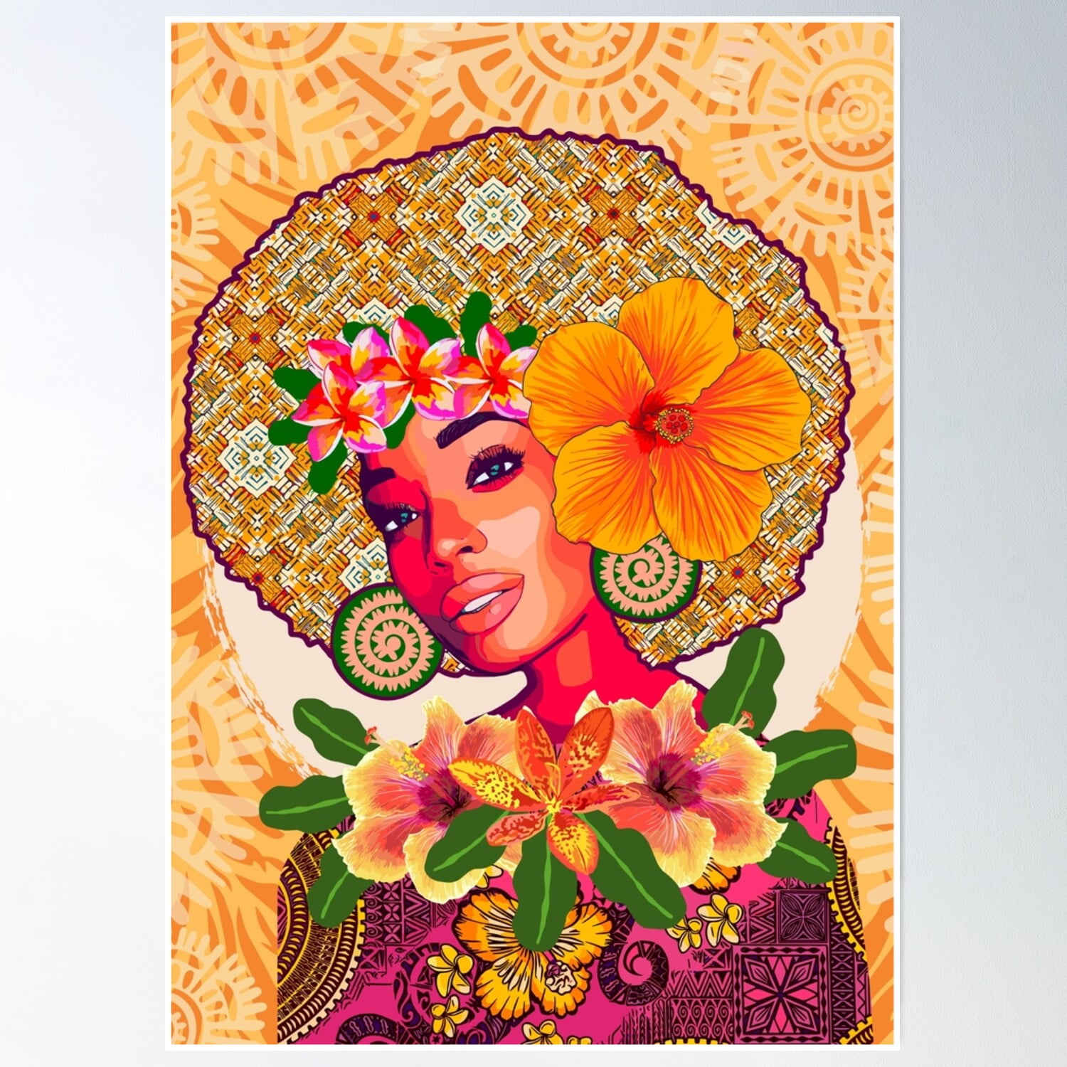 Tropical Afro Vibes By Sharon Phineasa Poster Wall Art, Modern Wall ...