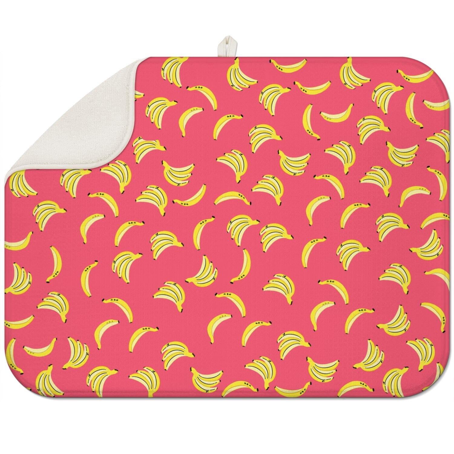Tropical Banana Design Drying Mat – Fruit Aesthetic Print with Cute ...