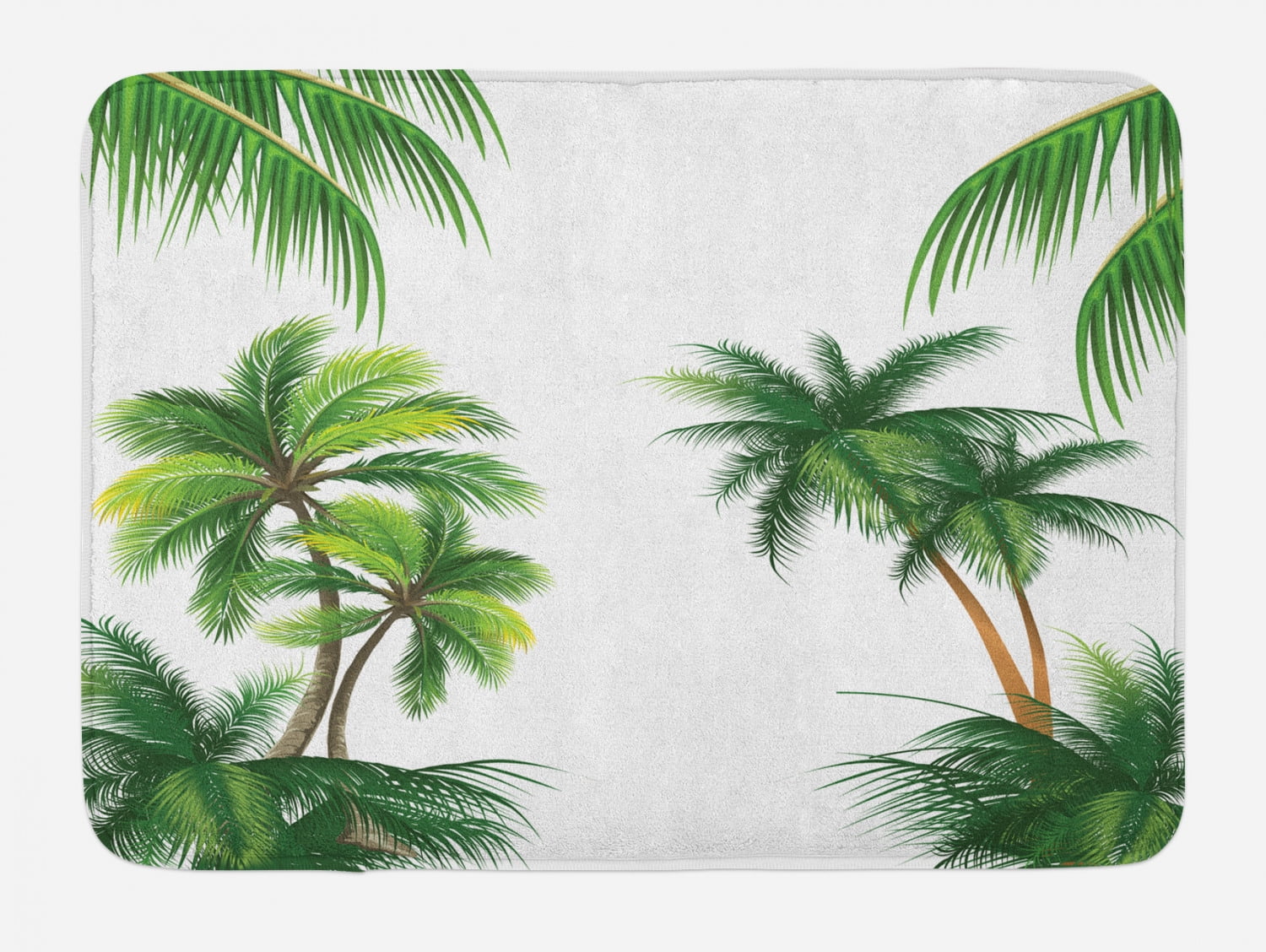 Tropical Bath Mat, Coconut Palm Tree Nature Paradise Plants Foliage ...