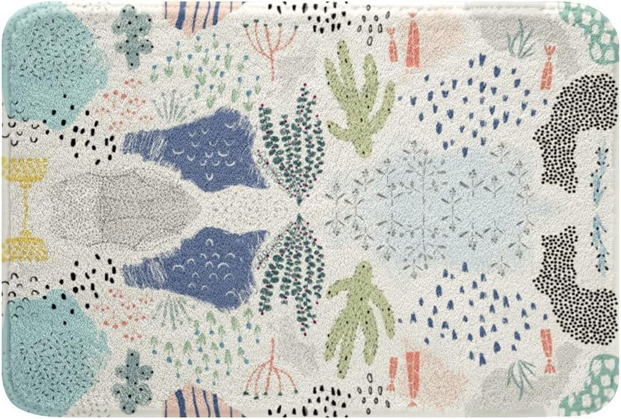 Tropical Bath Rugs Cactus Sketch Drawing Bath Mat For Teens Boys Desert ...