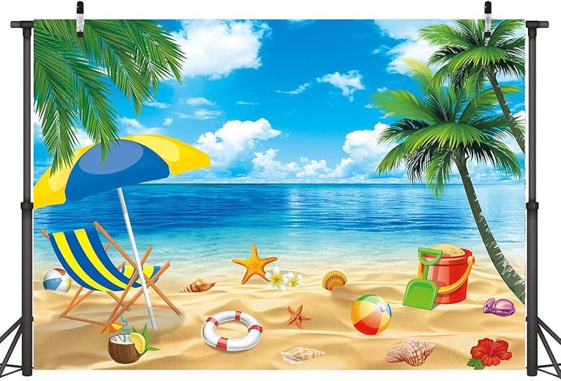 Tropical Beach Backdrop Hawaiian Beach Theme Party Photography Summer ...