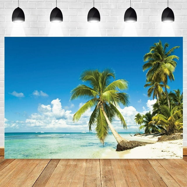 Tropical Beach Backdrop Vinyl Blue Sea Sky Backdrops for Photography ... Tropical Beach Backdrop Vinyl Blue Sea Sky Backdrops for Photography ...